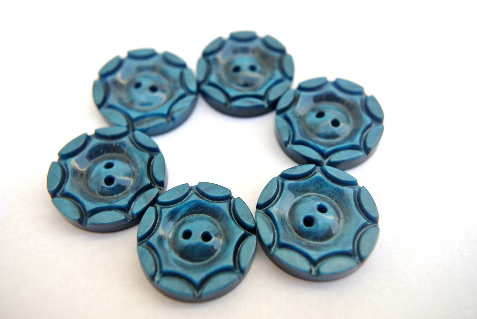 6 Buttons Flower Buttons Vintage Antique Flowers Plastic - Etsy UK