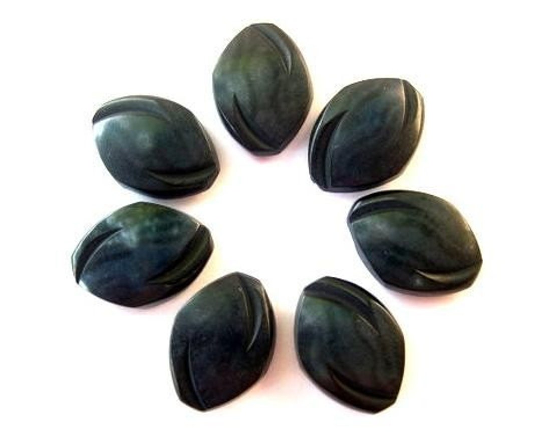 7 Buttons Vintage Black Leaf Shape Proper for Button Jewelry, 20mmx14mm ...