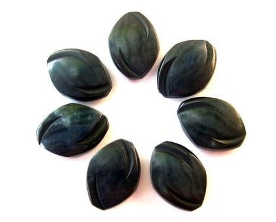 7 Buttons Vintage Black Leaf Shape Proper for Button Jewelry | Etsy