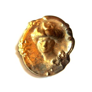 Vintage Metal Stamping Women's Head, Rare 50mmx38mm - Etsy