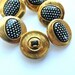 6 Vintage Buttons Plastic Bronze Color With Black Trim Center, White ...