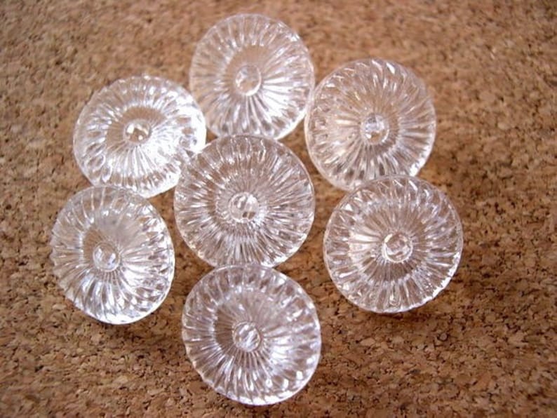Antique Clear Crystal Glass Buttons: Ray Pattern Shank Buttons, 14mm - Etsy