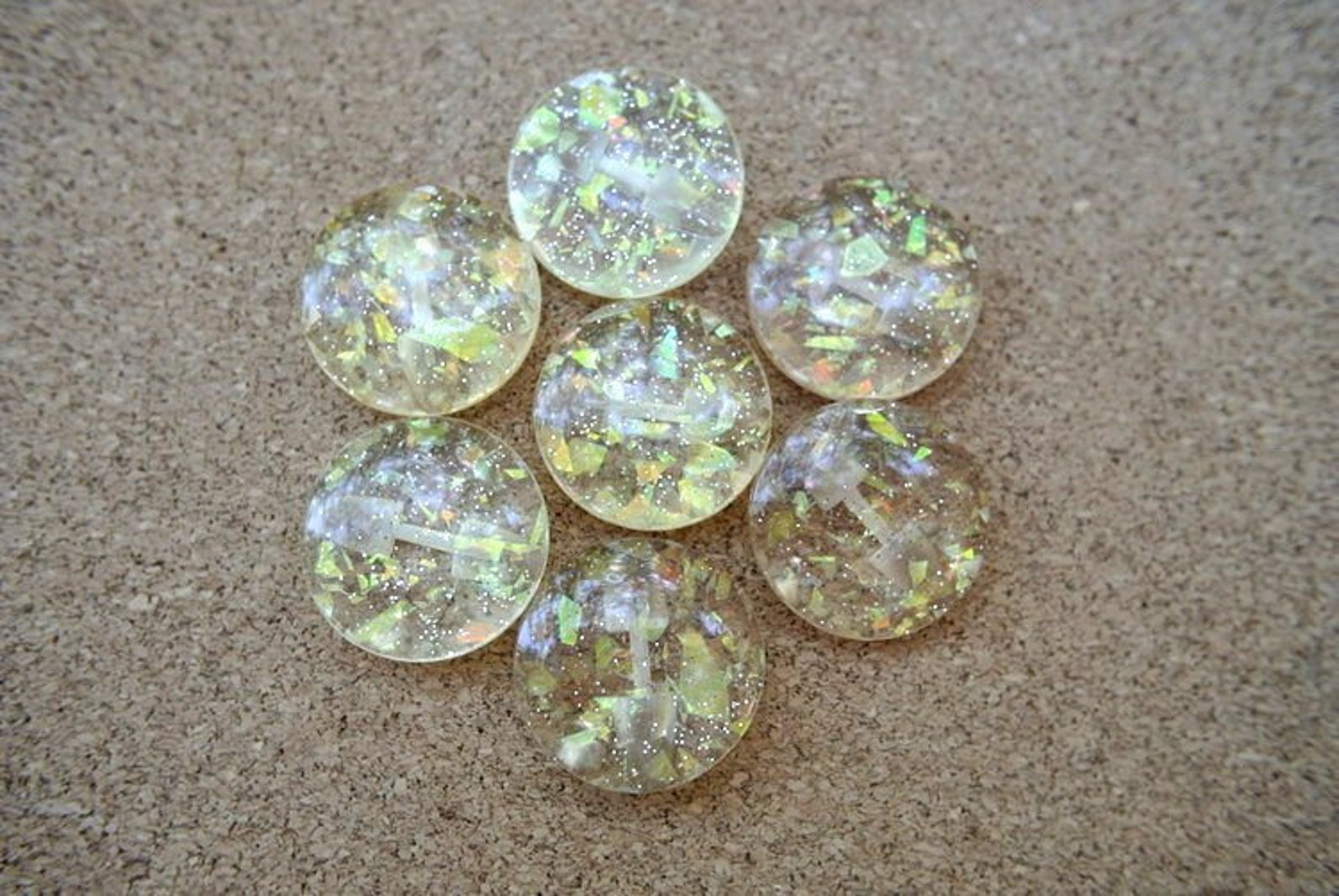 6 Vintage Buttons Translucent Light Yellow With Gold Color - Etsy