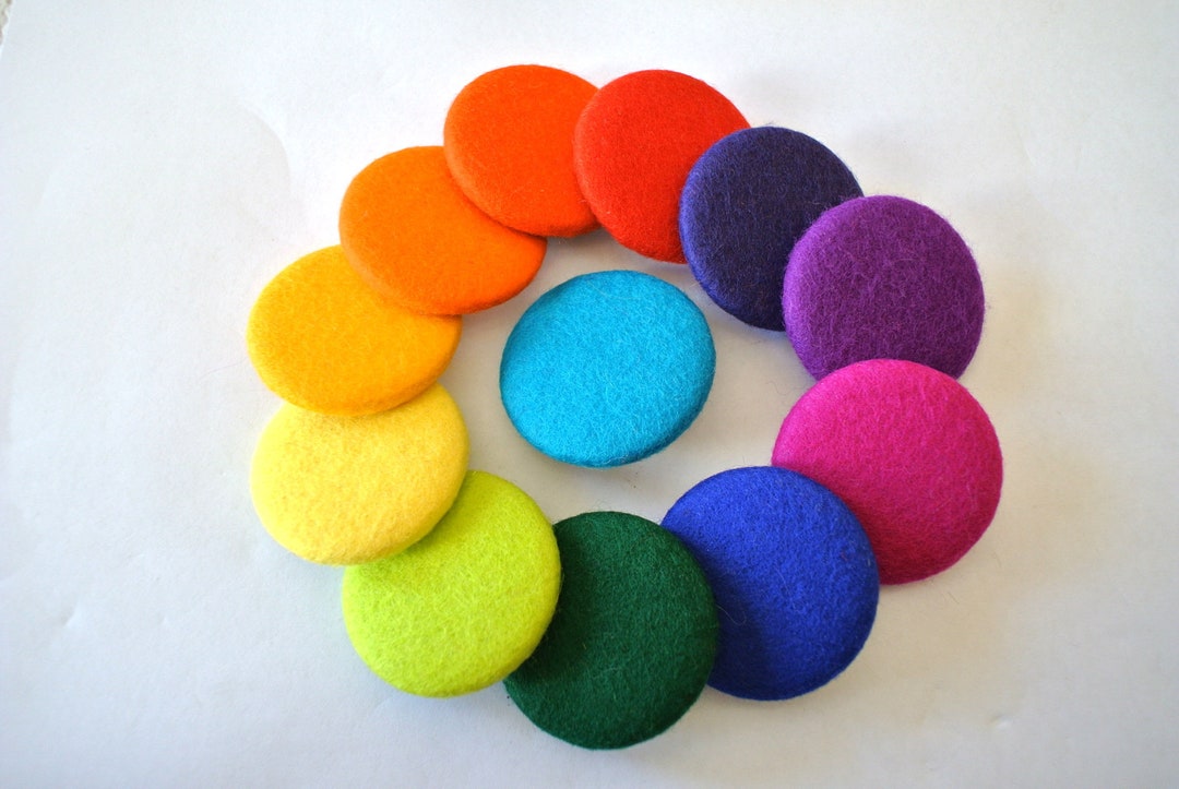 12 Button, 12 Colors, 100% Wool Felt Covered Buttons 38mm/3.8cm/60l - Etsy
