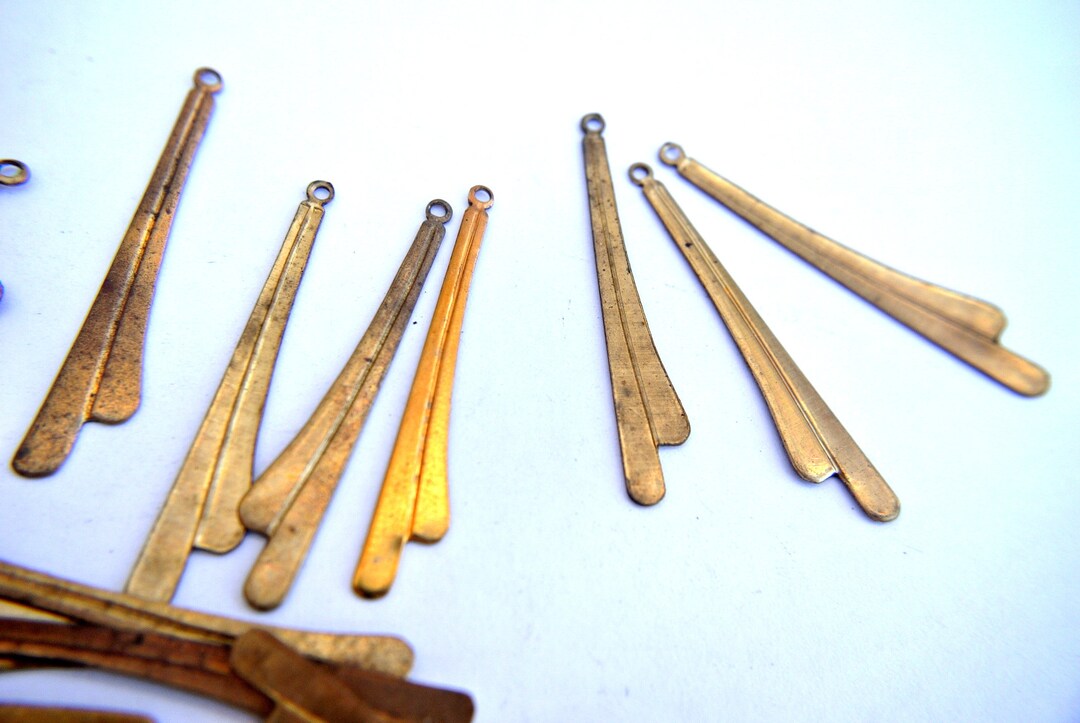 6 Vintage Metal Parts for Dangling Brass Color, 38mm Length - Etsy