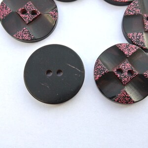Vintage Buttons Unique Design Plastic 26mm, Red on Black, 6 Buttons - Etsy