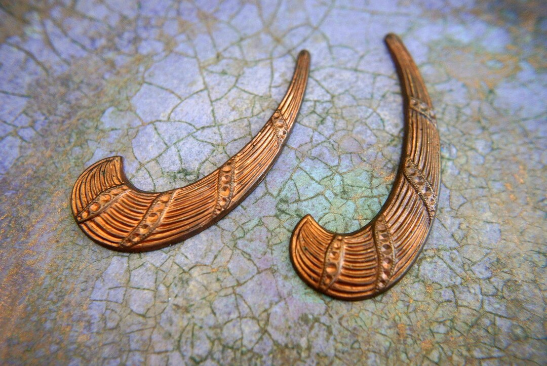Vintage Symbol Metal Stamping 47mm Length, 2pcs - Etsy