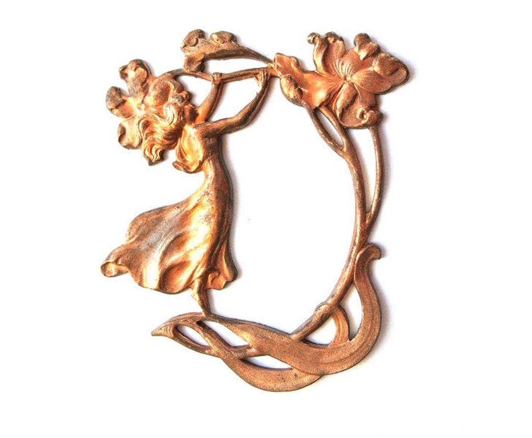 Metal Stamping, Vintage, Fairy With Flower, Copper, ART NAVO Design ...