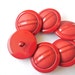 6 Plastic Buttons , New Buttons, Red With Red Lines Design, Choose Your ...