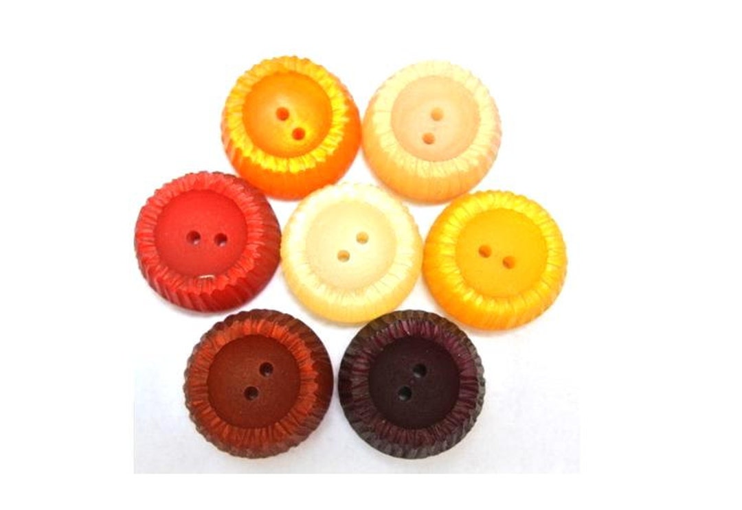 42 Vintage Buttons, 7 Colors, 22mm, Suitable for Button Jewelry, Sewing ...