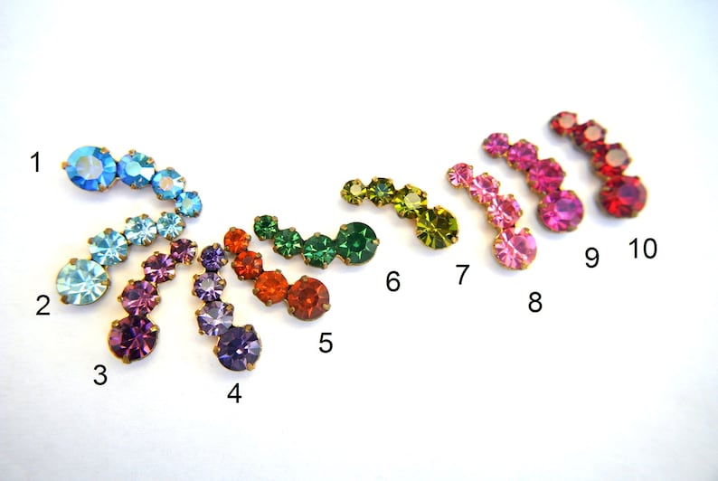 Swarovski Rhinestone Crystals in Brass Setting: Vintage Jewelry ...