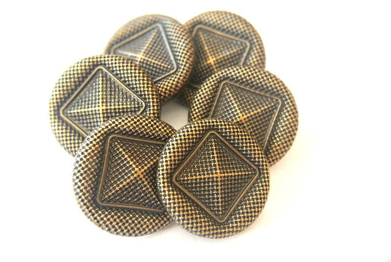 Vintage Buttons Bronze Color Plastic Unique Design, 6pcs, 28mm - Etsy