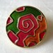 6 Enamel Metal Buttons, Enamel in Assorted Colors and Gold Color Metal ...