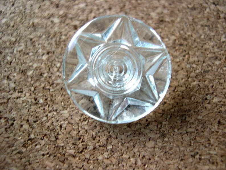 6 Vintage Crystal Glass Buttons 6 Pointed Star Inside - Etsy