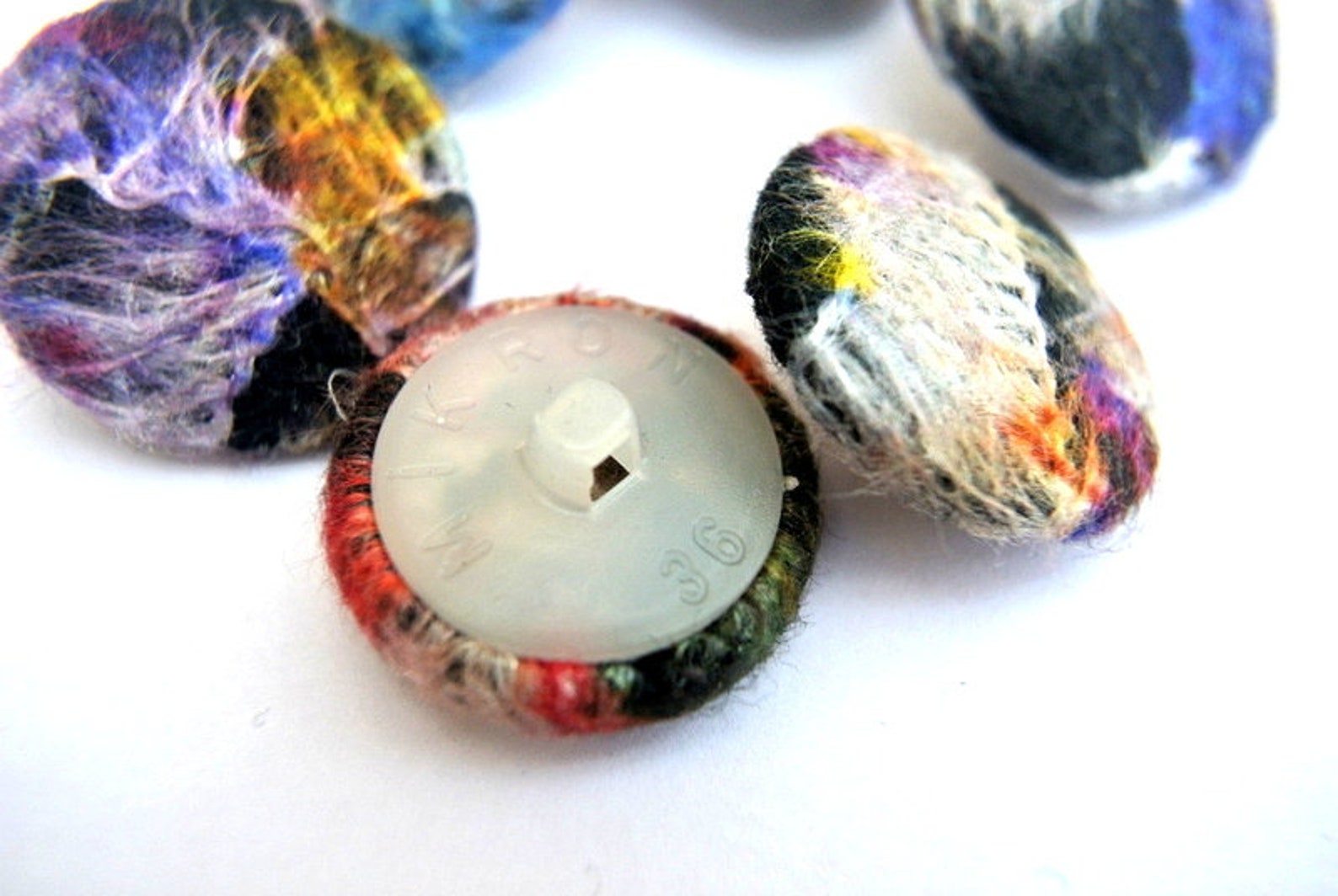 6 Buttons Modern Felt Wool Fabric Covered Buttons - Etsy