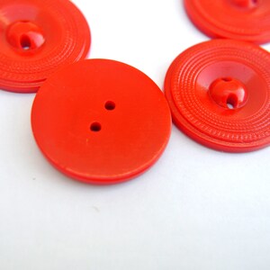 6 Buttons, Red Vintage Buttons, Plastic Buttons-select Size - Etsy