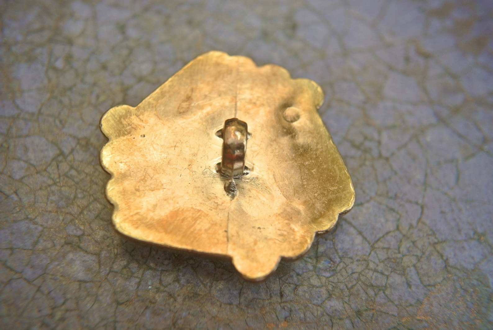 6 Vintage Buttons, Unusual Shape, Antique Bronze Color Shank Buttons ...