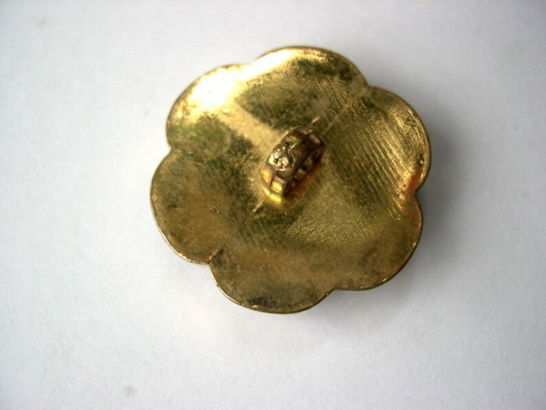 6 Vintage Buttons Gold Color Plastic Flowers Unique Pink Shade - Etsy