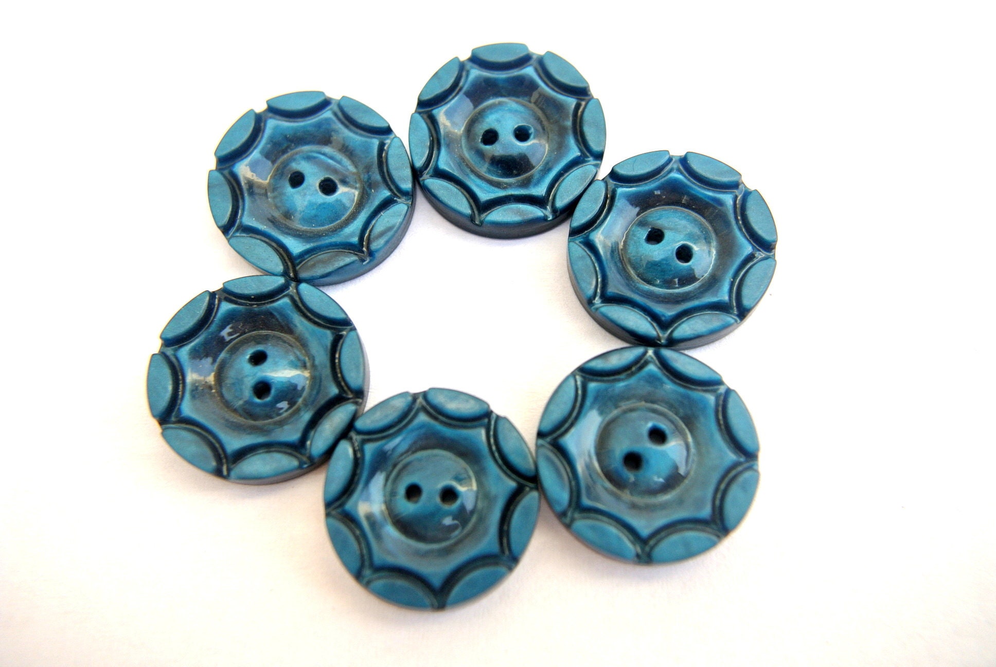 6 Buttons Flower Buttons Vintage Antique Flowers Plastic - Etsy UK