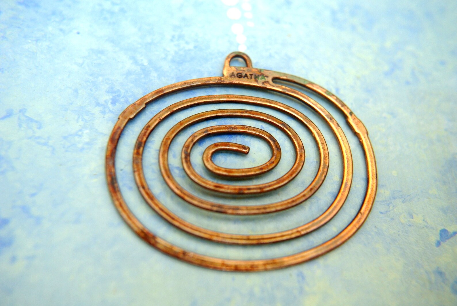 Vintage Metal Spiral Copper Color Jewelry Supply 40mm Old - Etsy