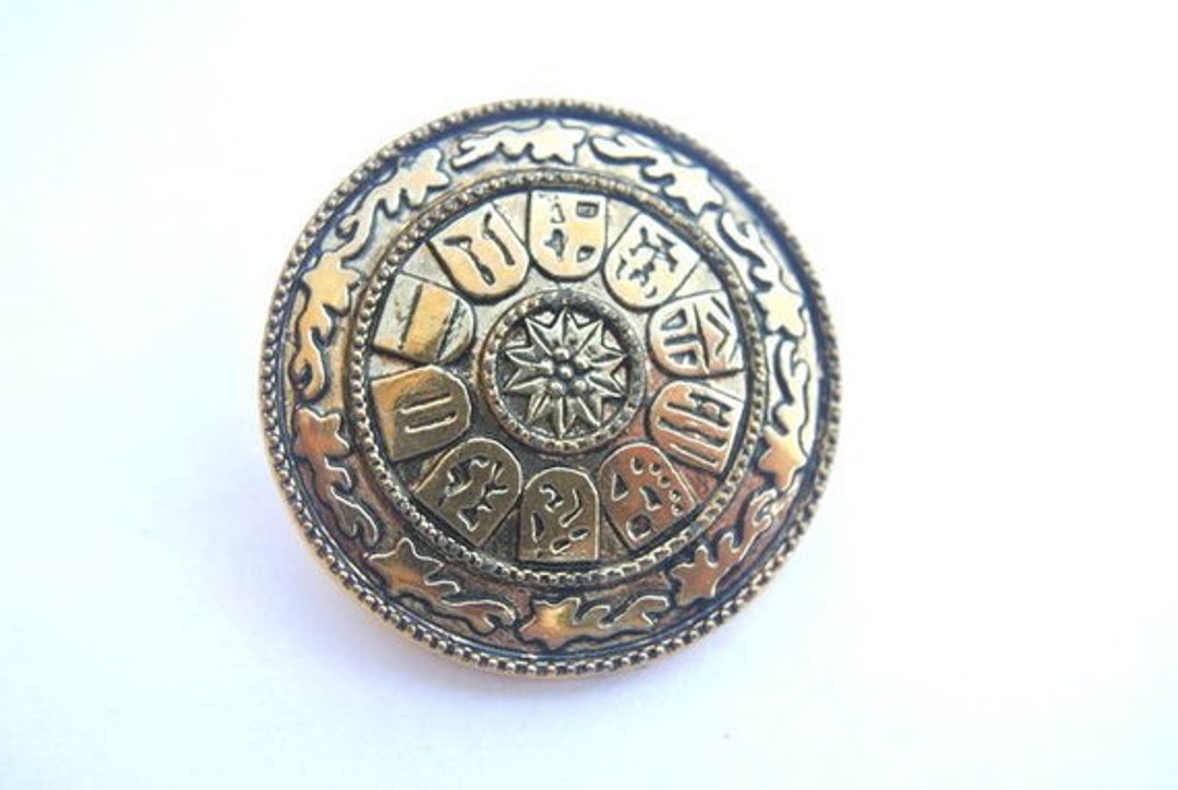 6 Vintage Buttons, 37mm Large Buttons, Plastic Antique Bronze Color - Etsy