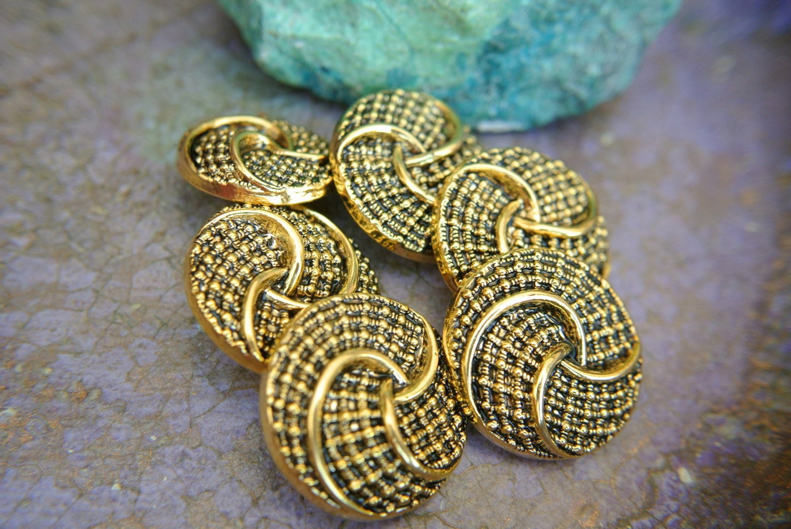 6 Vintage Buttons Unusual Shape Antique Bronze Color Shank - Etsy