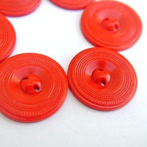 6 Buttons, Red Vintage Buttons, Plastic Buttons-select Size - Etsy