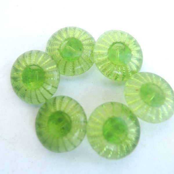 Antique Green Glass Buttons Etsy 