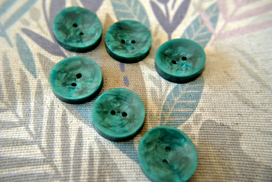 6 Vintage Blue Green Casein Plastic Buttons: Sewing, Crafts - Etsy