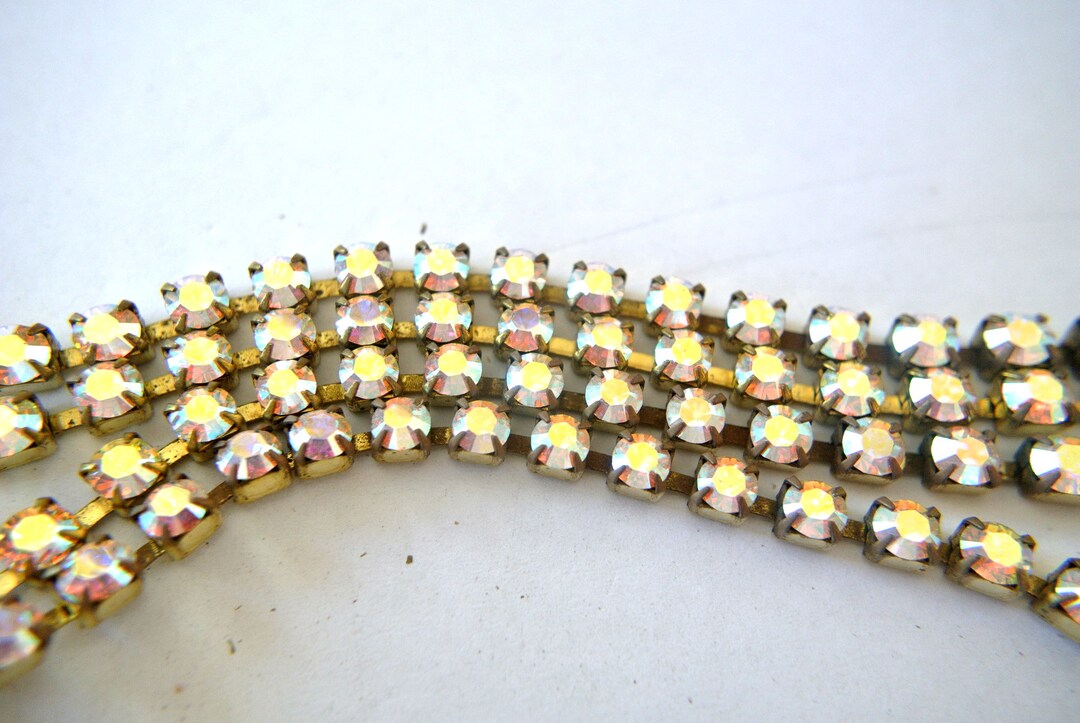18 Inches Vintage Swarovski Chain, Srass Rhinestone Chain, Swarovski ...