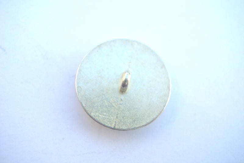 5 Buttons vintage metal silver color etched flower with | Etsy