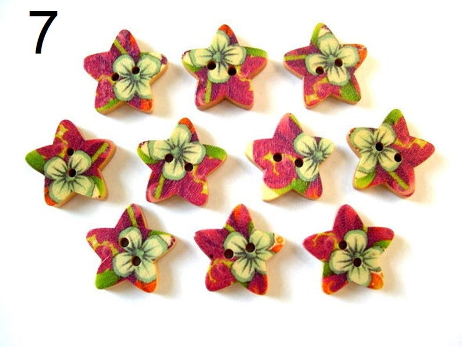 10 Star Shape Wooden Buttons in Assorted Colors 18mm-select - Etsy