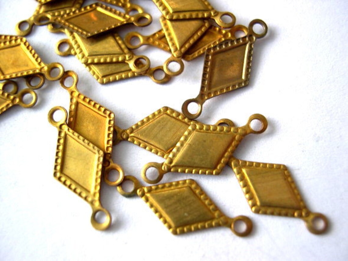 15 Vintage Beads, Metal Connector Beads, 16mm - Etsy