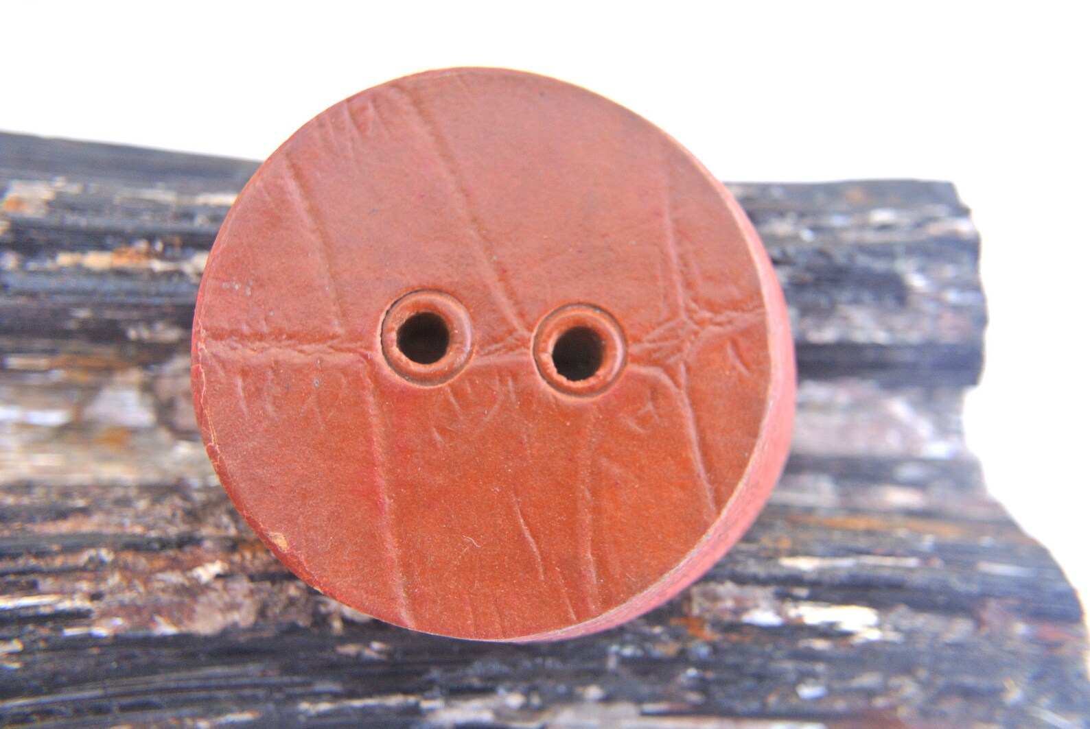 Antique leather button large buttons 45mmx41mm RARE to find | Etsy