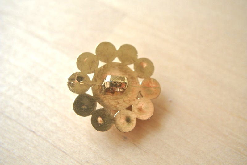 6 Vintage Flowers Buttons Gold Color 30mm | Etsy