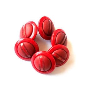 6 Red Plastic Buttons With Red Lines (28mm) - Etsy