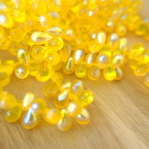 25 Beads, Tear Drop Shape Translucent Yellow, 9mm, Czech Beads - Etsy