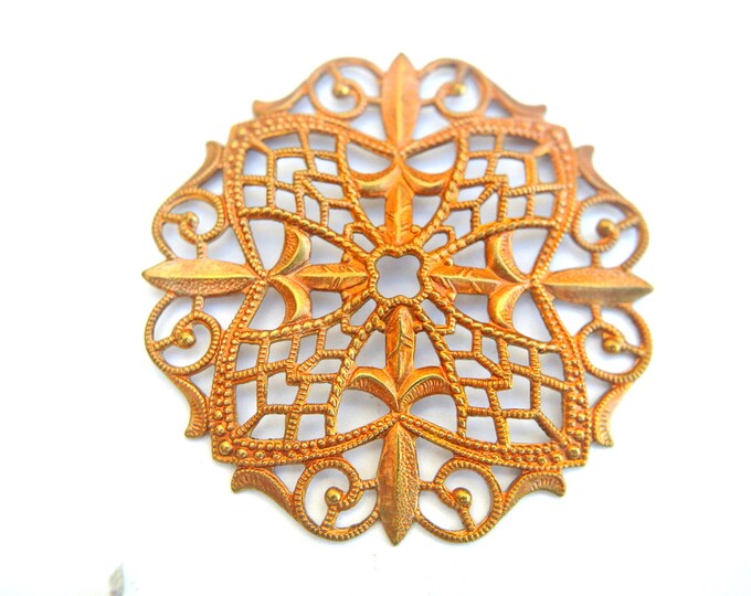 Vintage Filigree Flowers Design With Inside Flowers Huge 51mm RARE - Etsy