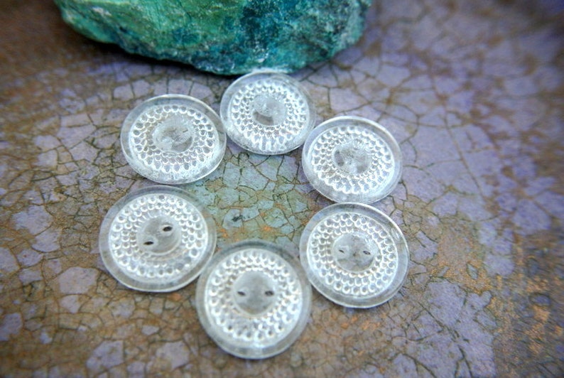 6 Glass Buttons, Antique Vintage Can Be Use as a Bead, Dots Pattern ...