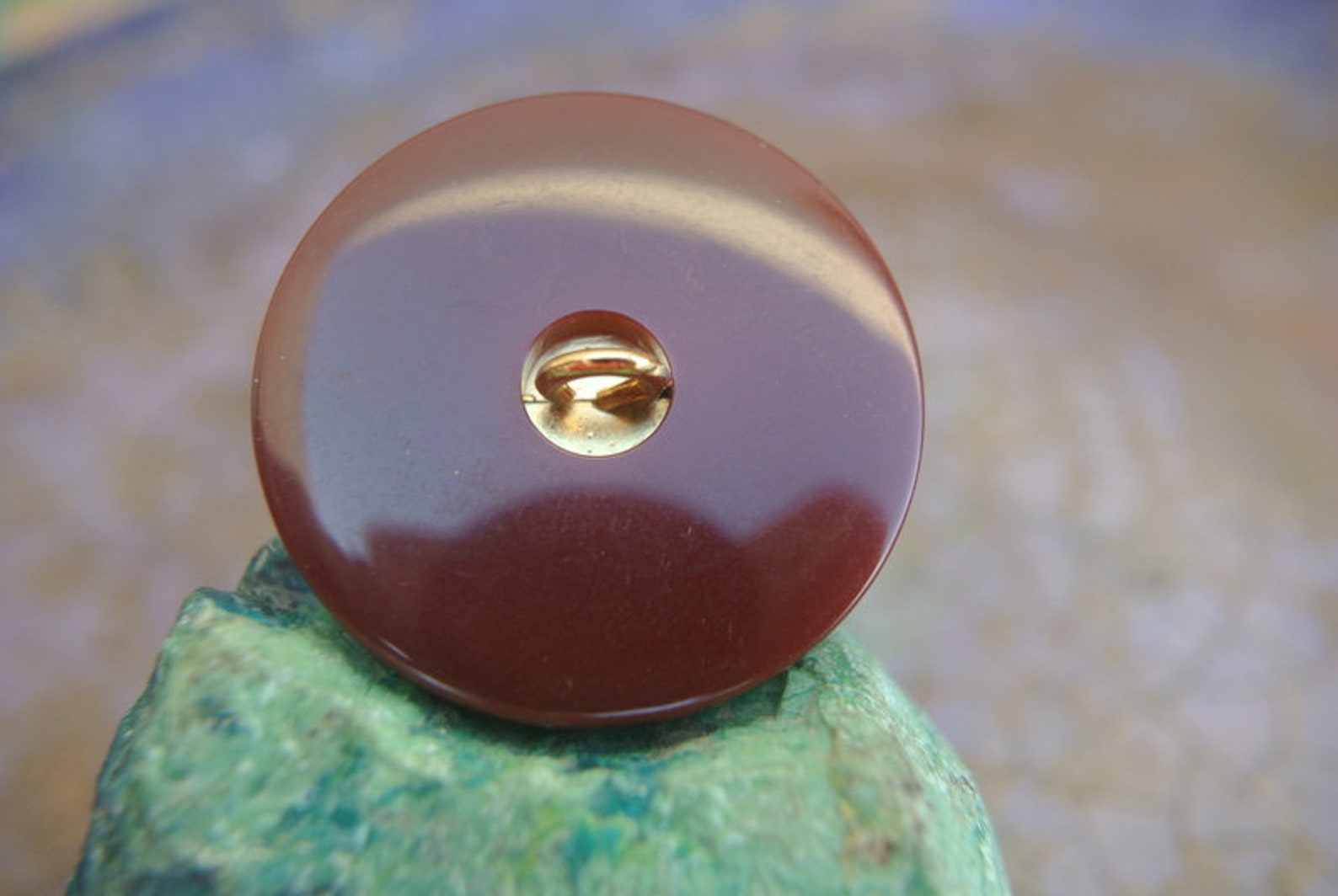 Vintage Plastic Buttons 6 Buttons Brown Plastic With Enamel | Etsy