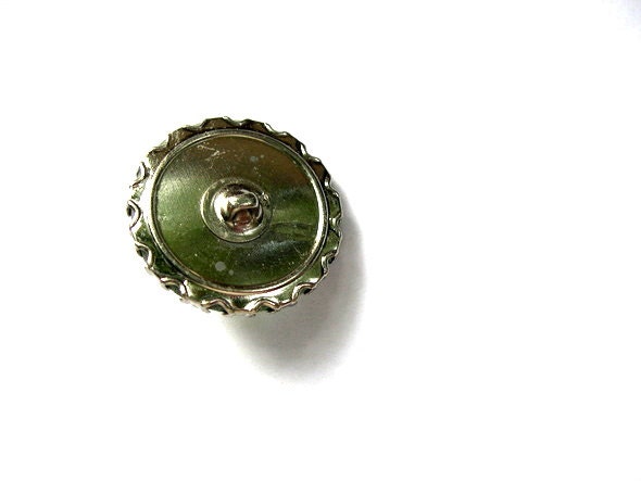 Glass button large clear crystal in the middle black circle | Etsy