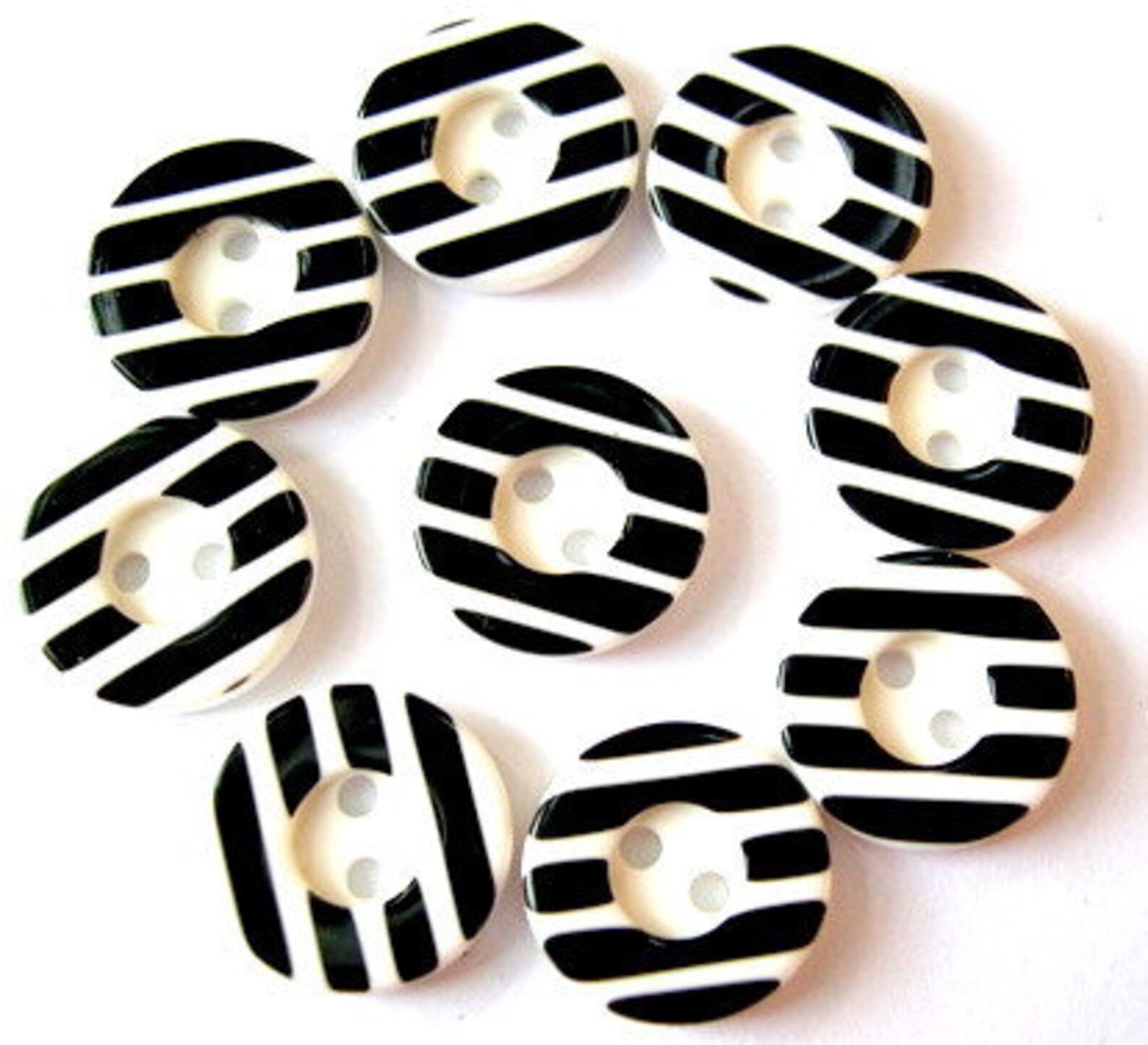 10 Buttons New Resin Black White Strips 13mm Suitable for - Etsy