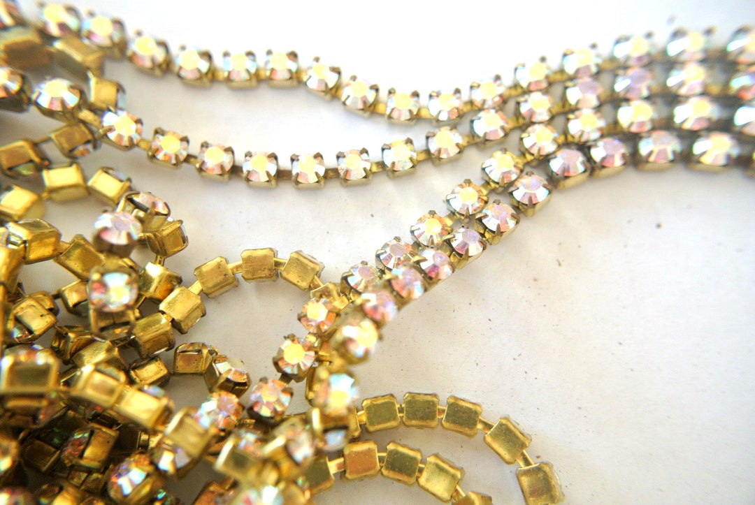 18 Inches Vintage Swarovski Chain, Rhinestone Chain, Swarovski Crystals ...