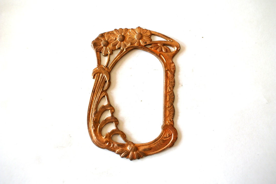 Vintage Metal Flower Frame: Jewelry Making Supply (75mm52mm) - Etsy