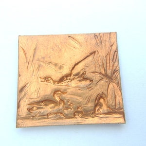 Vintage Copper Metal Stamping, Birds Picture 38mmx35mm, RARE - Etsy