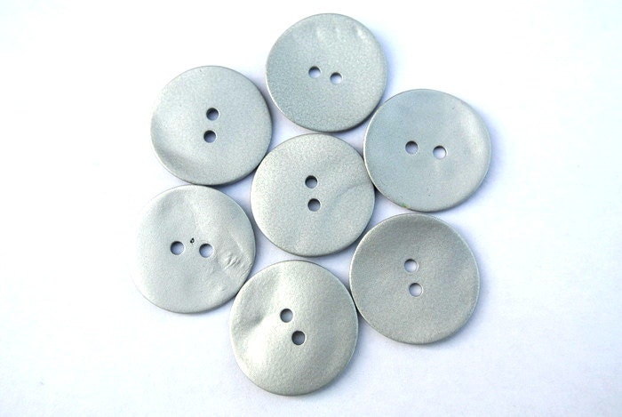 6 Shell Buttons Silver Color for Sewing, Button Jewelry, Crafts-choose ...