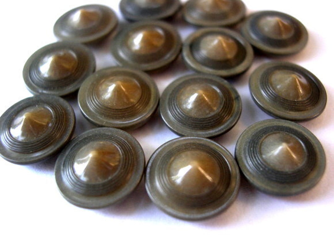 15 Buttons, Antique Vintage, Olive Green ,11mm, for Button Jewelry - Etsy