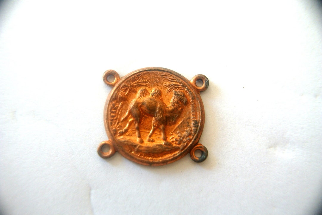 Vintage Copper Metal Stamping Coin Shape Camel-19mm, 4 Self Loop - Etsy