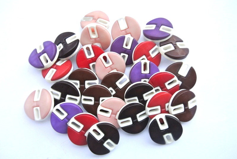 30 Antique Vintage Buttons, 5 Colors 23mm - Etsy
