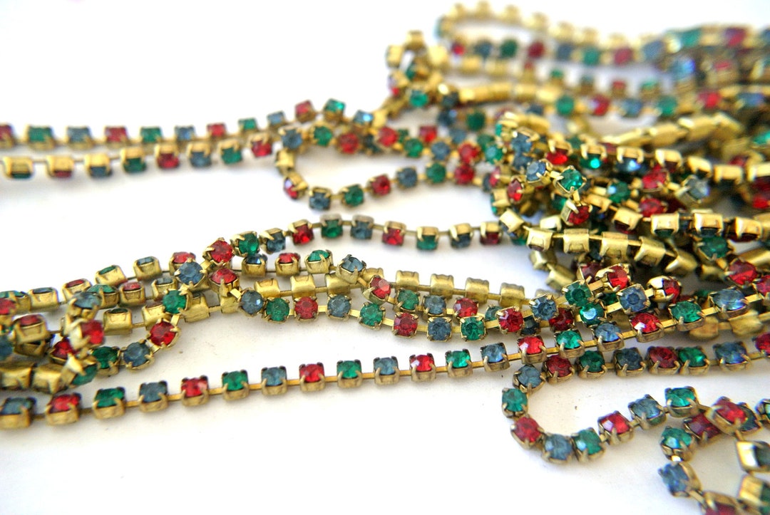 18 Inches Vintage Swarovski Chain, Rhinestone Chain, Swarovski Crystals ...